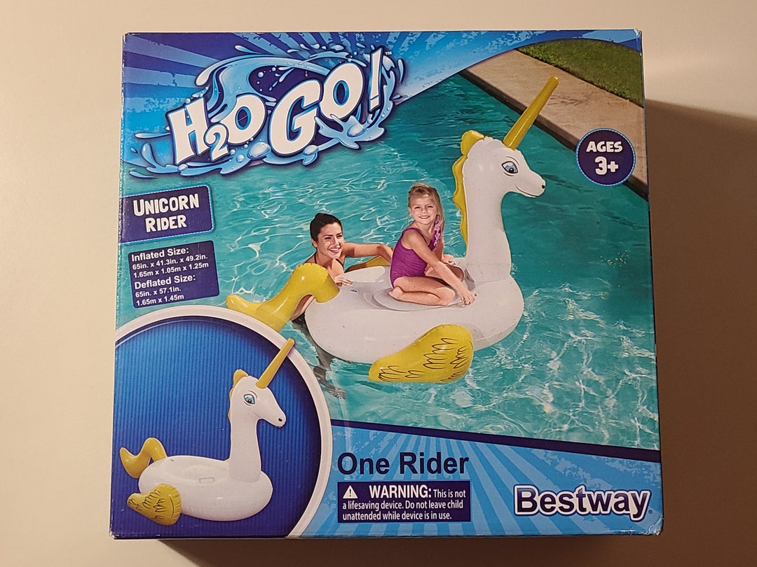 H2O Go! Inflatable Unicorn Swim Rider Float by Bestway for Ages 3 ...