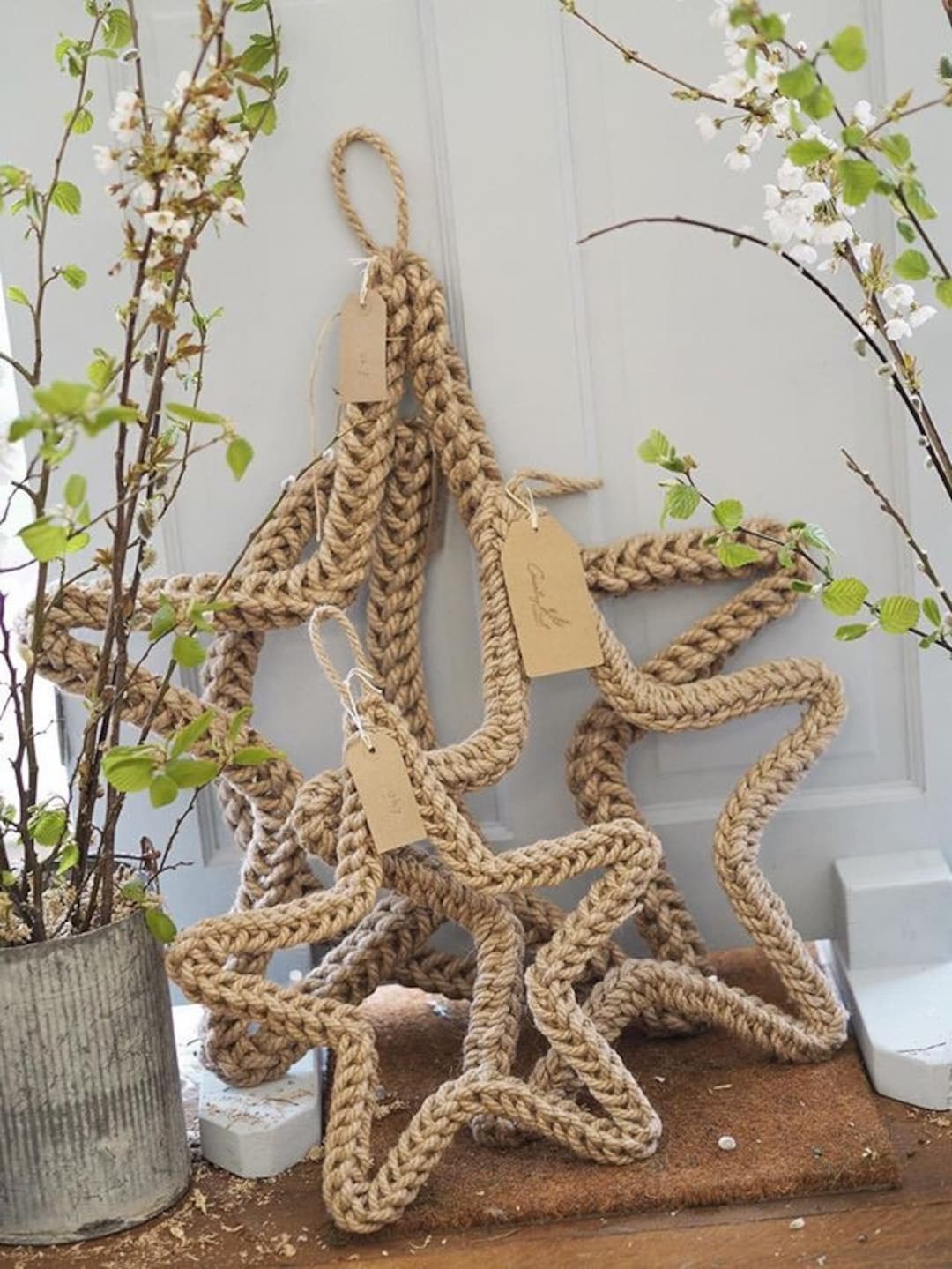 65cm Star Rope Wreath - Etsy UK