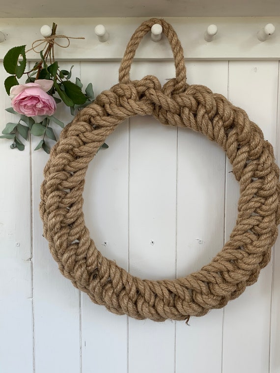 50cm Handmade Rope Wreath large // Front Door Wreath // | Etsy