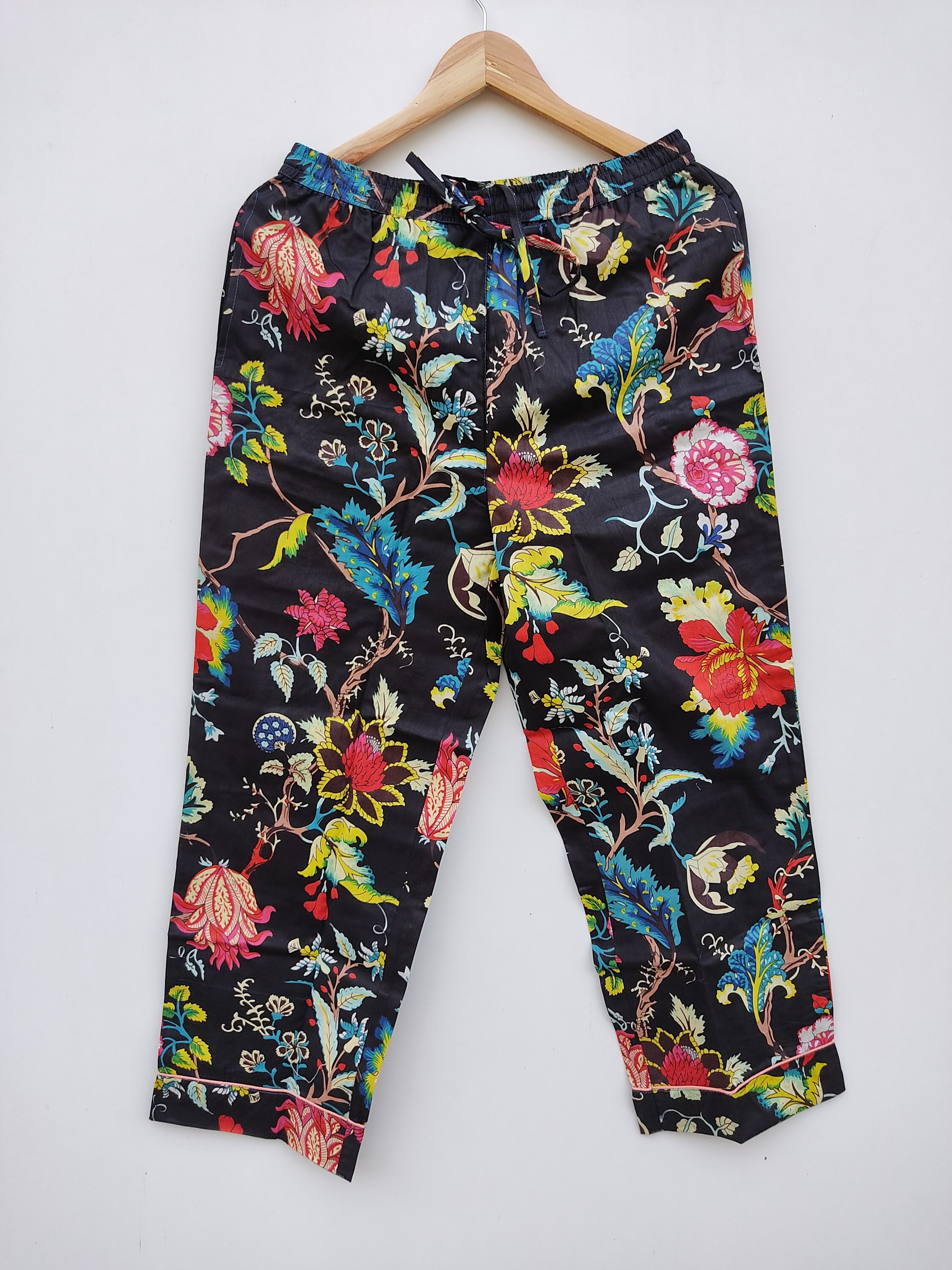 Bird Print Cotton Pajama Pants Women Lounge Pants Beach - Etsy