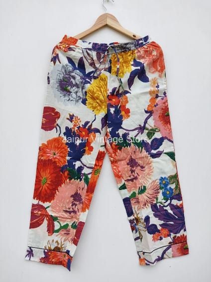 Bird Print Cotton Pajama Pants Women Lounge Pants Beach - Etsy
