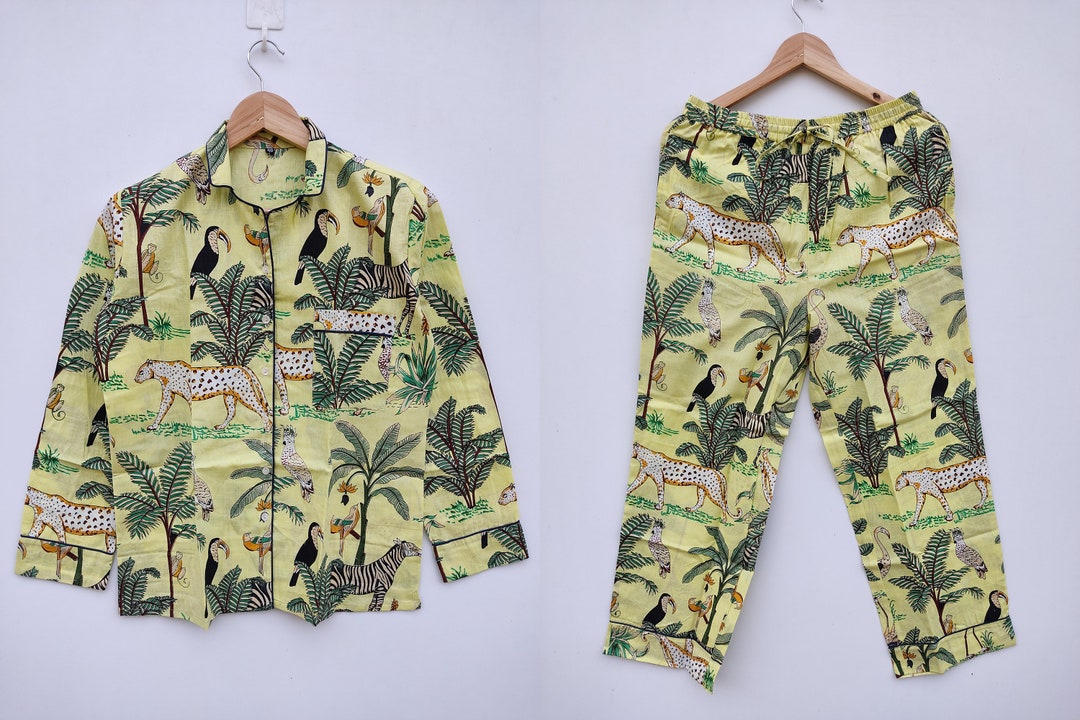 EXPRESS DELIVERY Safari Jungle Print Night Suit Ladies Pj - Etsy