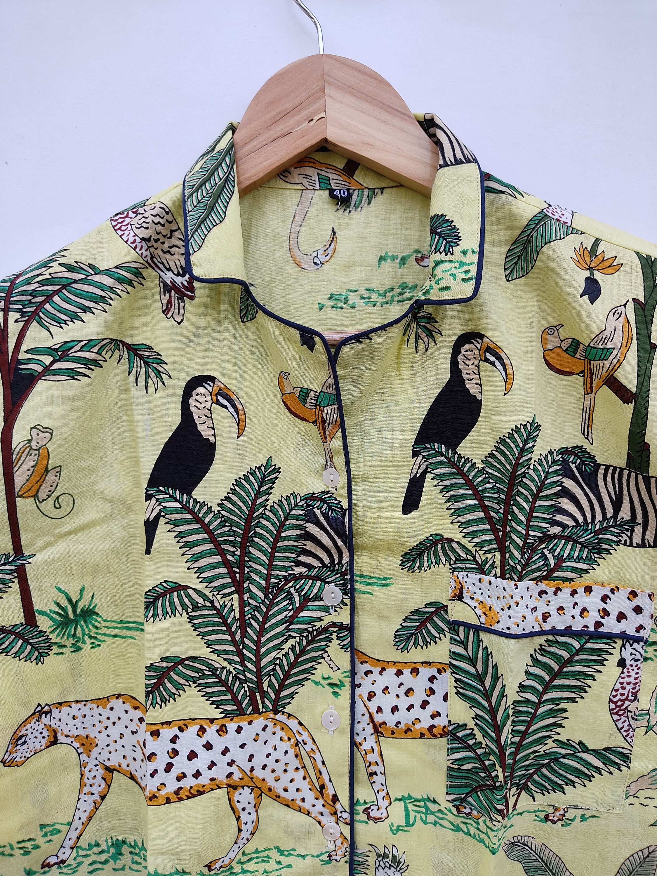 EXPRESS DELIVERY Safari Jungle Print Night Suit Ladies Pj - Etsy