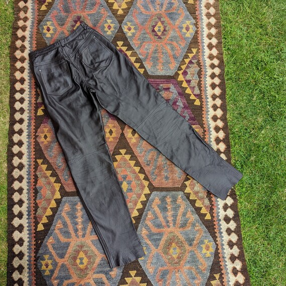 vintage William Sacks brown leather trousers, size UK… - Gem