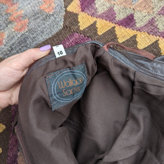 vintage William Sacks brown leather trousers, size UK… - Gem