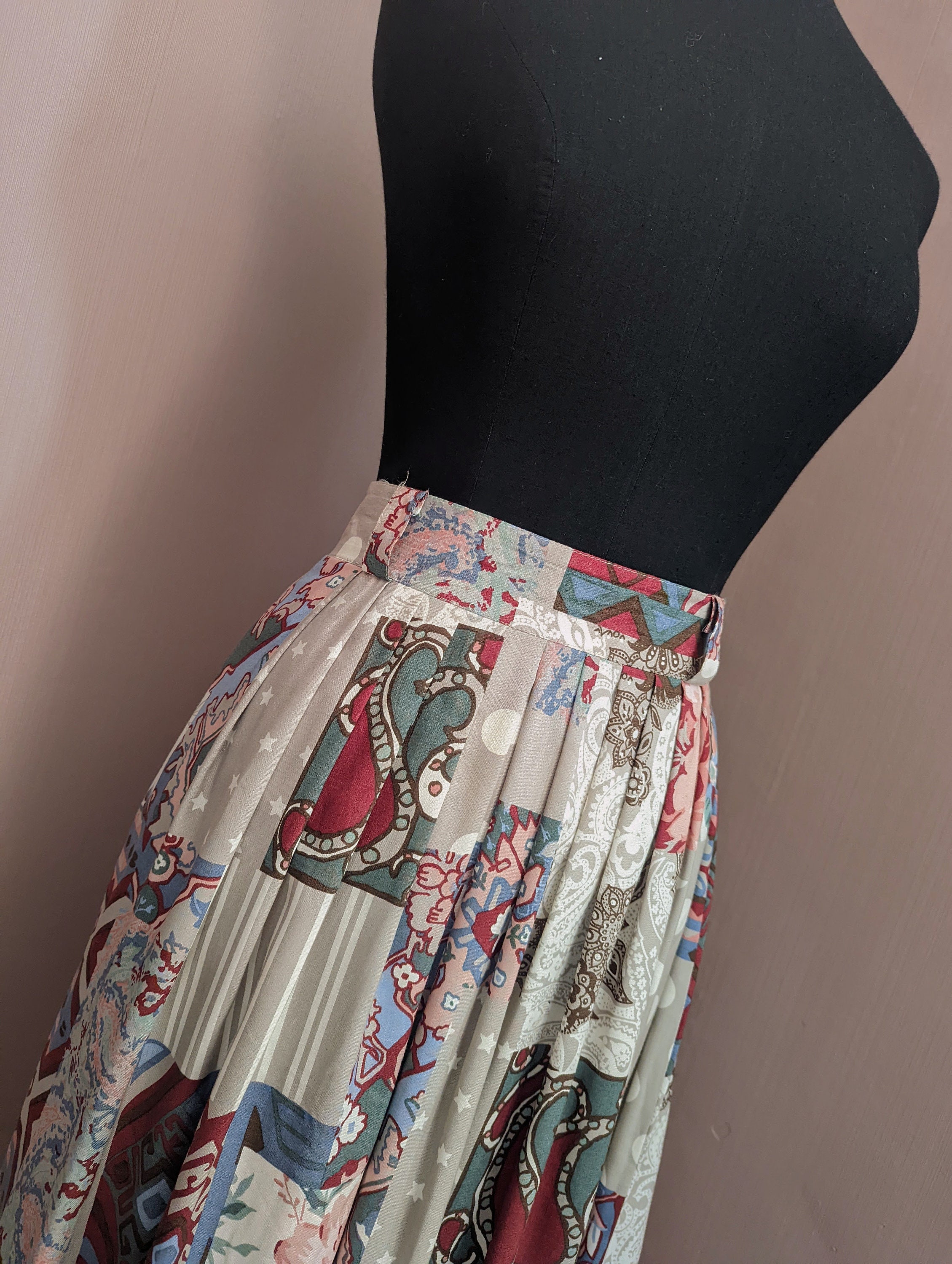 Falda vintage de estilo floral a linea de la década de 1990, talla UK ...