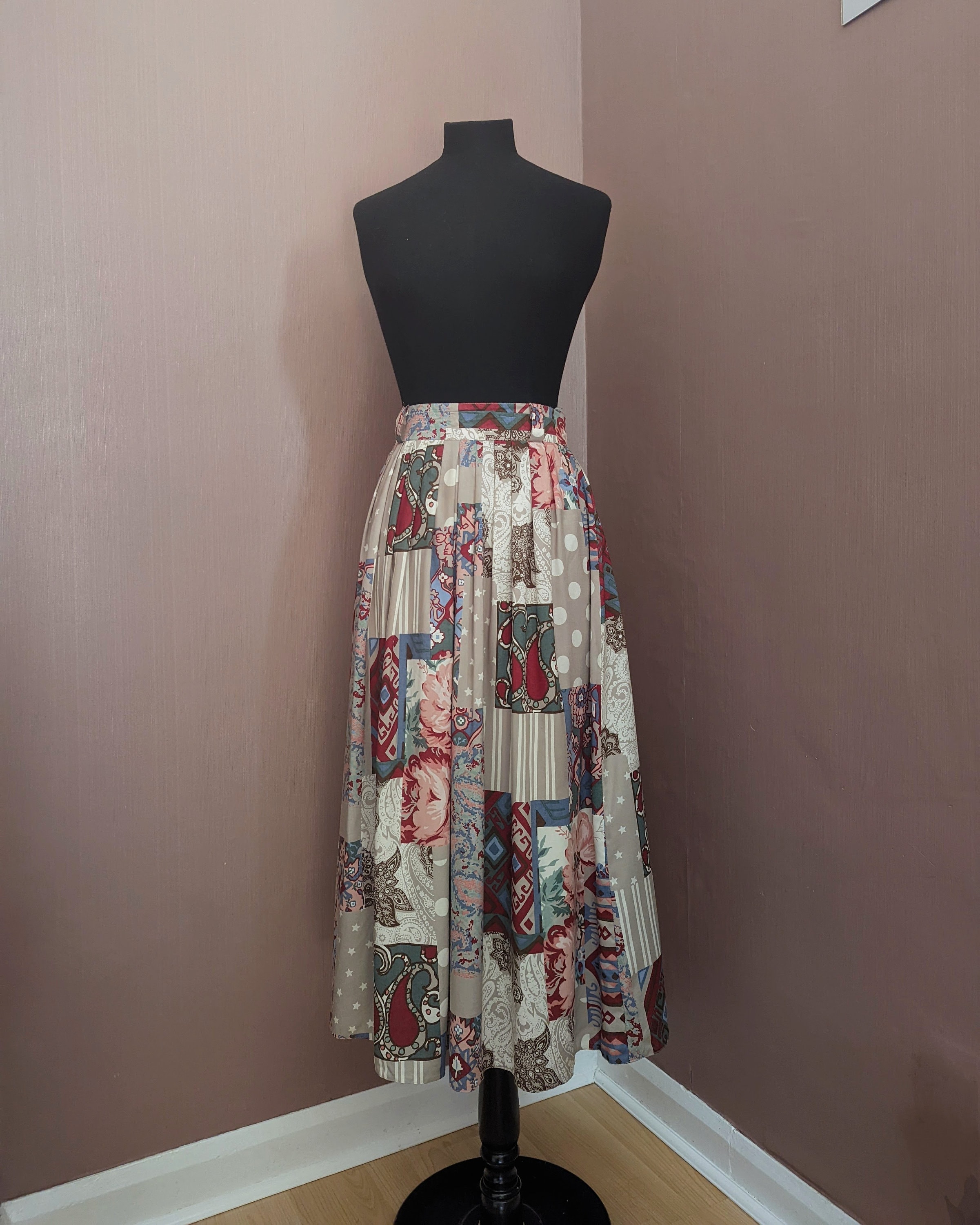 Falda vintage de estilo floral a linea de la década de 1990, talla UK ...