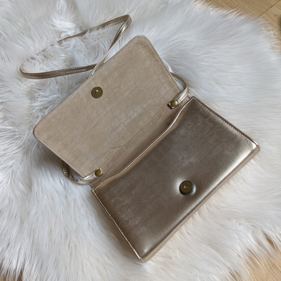 1990's gold colour handbag, multi-way strap bag, gold… - Gem