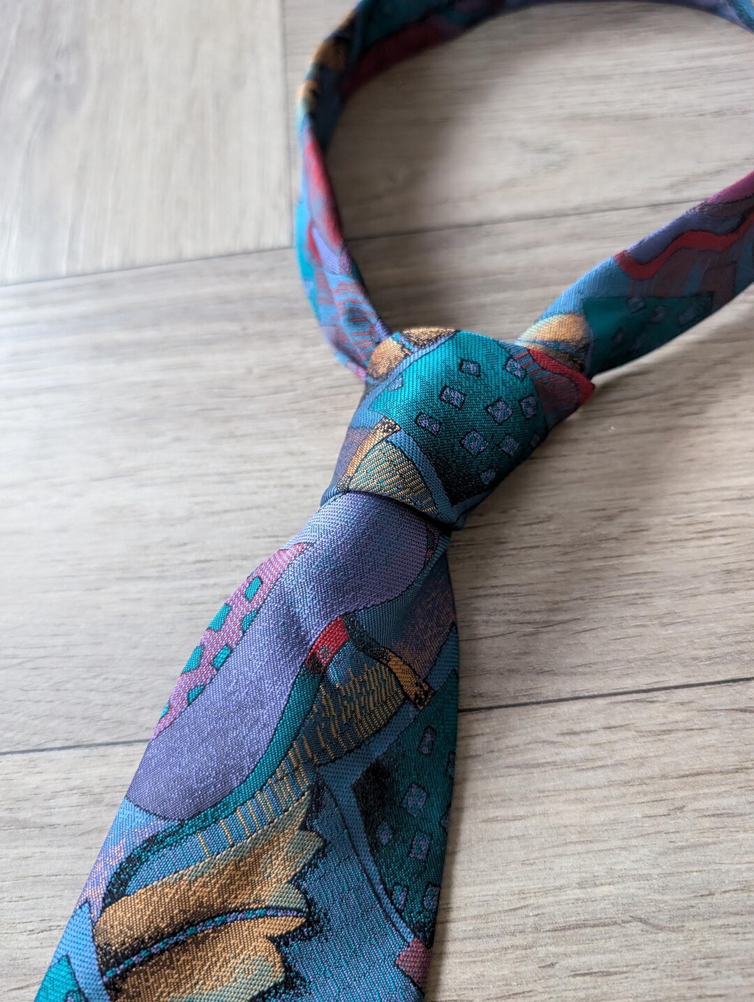 Vintage Debenhams Classics Tie – Bold Abstract Design, 1980s Handmade ...