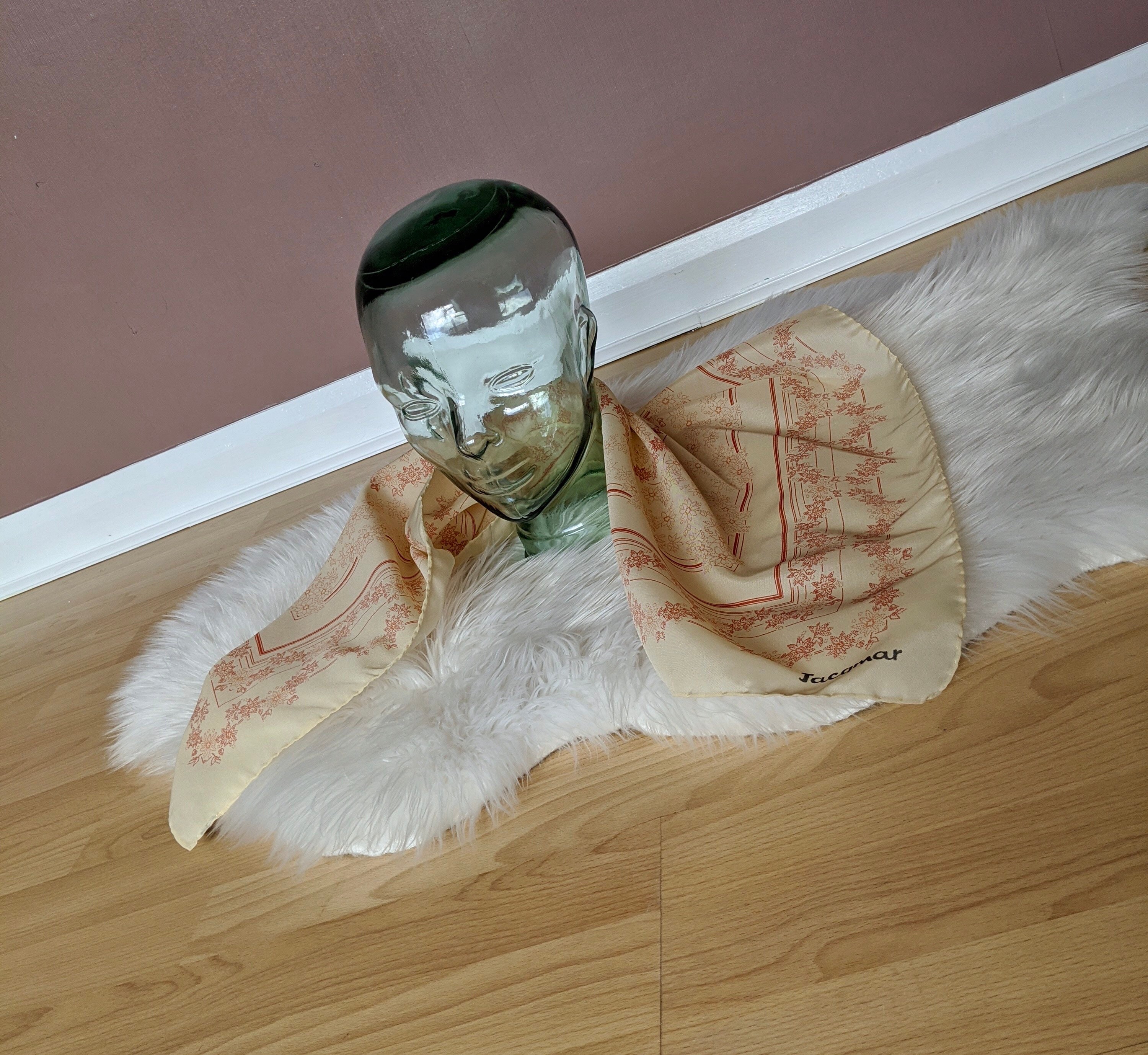 Vintage Jacqmar Scarf, Red and Cream Pattern Scarf, Floral Pattern ...