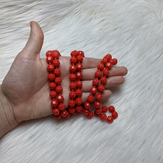 beautiful red long flapper beads, 1920's style flappe… - Gem