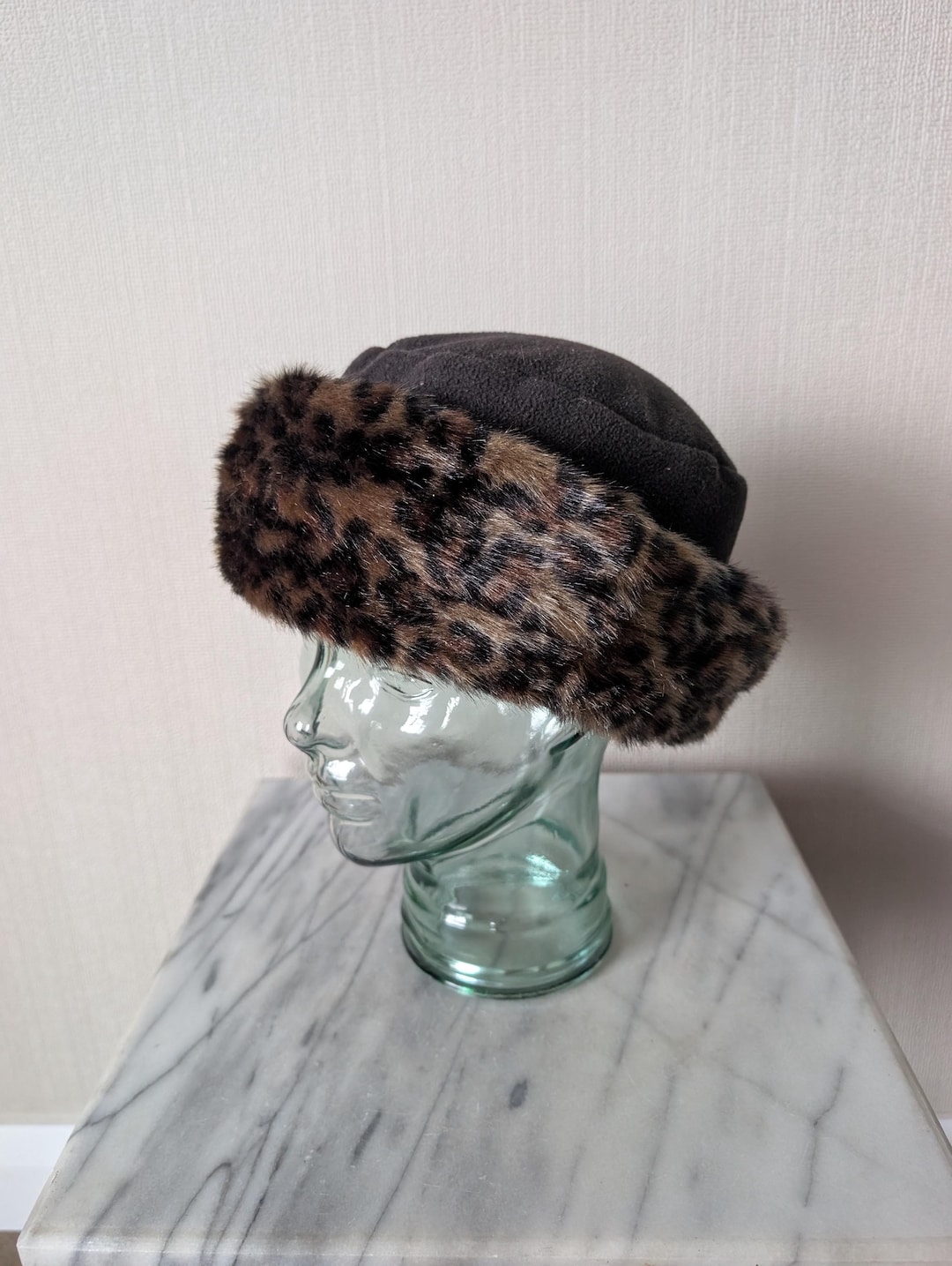 Vintage Leopard Faux Fur Pillbox Hat - 90s Does 60s - Etsy