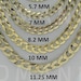 14K Solid Yellow Gold Curb Link Chain: 2.60mm - 12.25mm Thick - Etsy