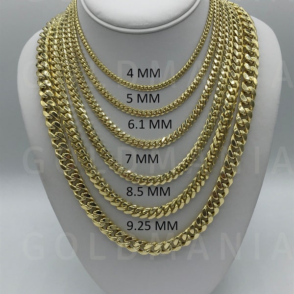 14k Solid Miami Cuban Link Chain - Etsy