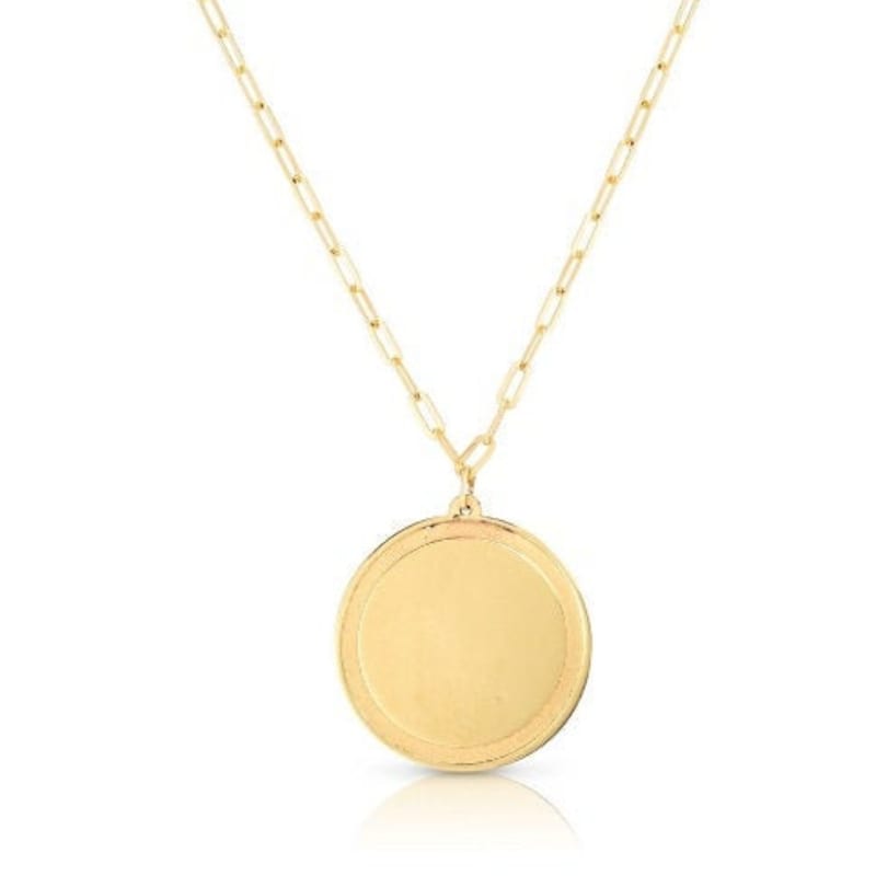 Gold Disc Pendant - Etsy