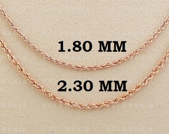 14k Rose Gold Chain | Etsy