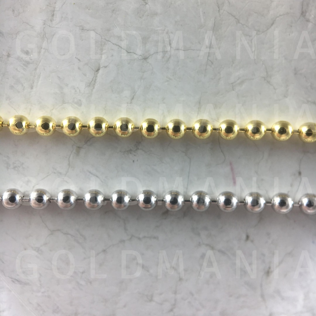 14K Solid Gold Ball Chain Necklace: 1.5mm Bead Chain - Etsy