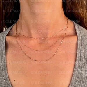 14K Solid Rose Gold Box Chain Necklace 16 17 - Etsy