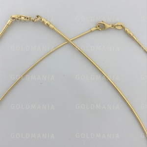 14K Solid Yellow Gold Round Omega Chain Necklace 16 - Etsy