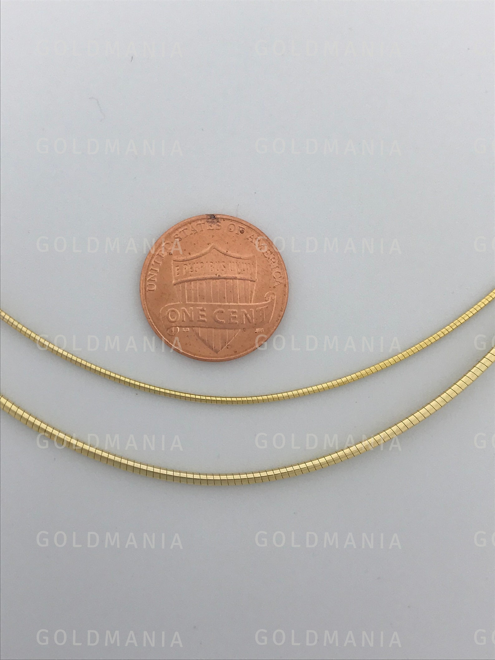 14K Solid Yellow Gold Round Omega Chain Necklace 16 - Etsy