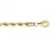 10K Solid Yellow Gold Diamond Cut Rope Chain Necklace, 1.4mm to 6mm ...