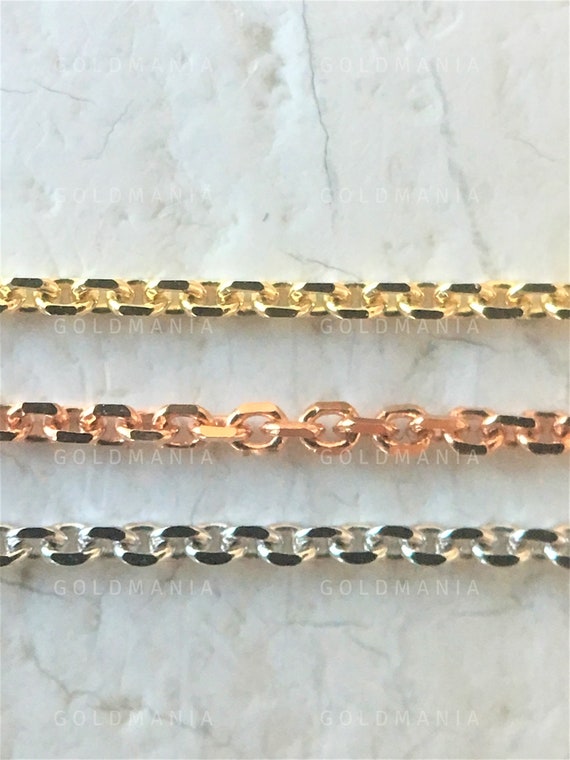 14k Gold Chain / Plain Gold Chain / Solid Gold Simple Gold Chain ...