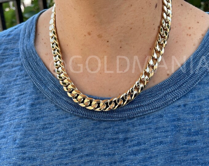 Men's Necklace 14k Gold FILLED Curb Chain Necklace for Men Minimalist ...