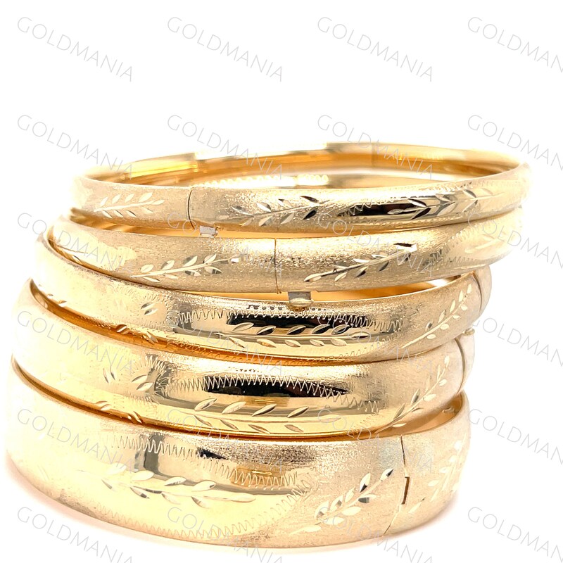Gold Bangles 14k - Etsy
