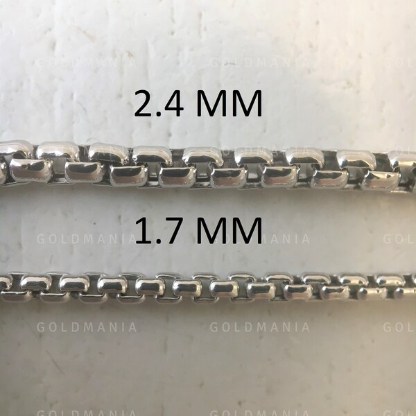 White Gold Rounded Box Chain - Etsy