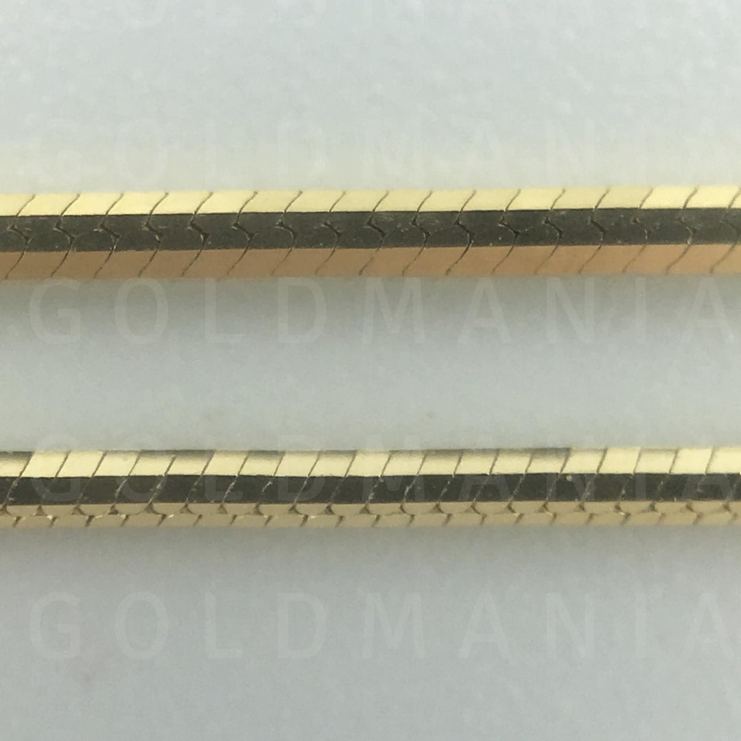 14K Solid Gold Snake Chain Necklace, 16" 18" 20" 24" Inch, 0.8 Mm 1 Mm ...