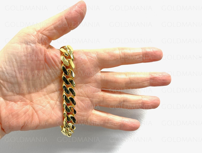 Buy 14K Yellow Gold Chunky Miami Cuban Link Bracelet - 13.5mm Thick / 8 ...