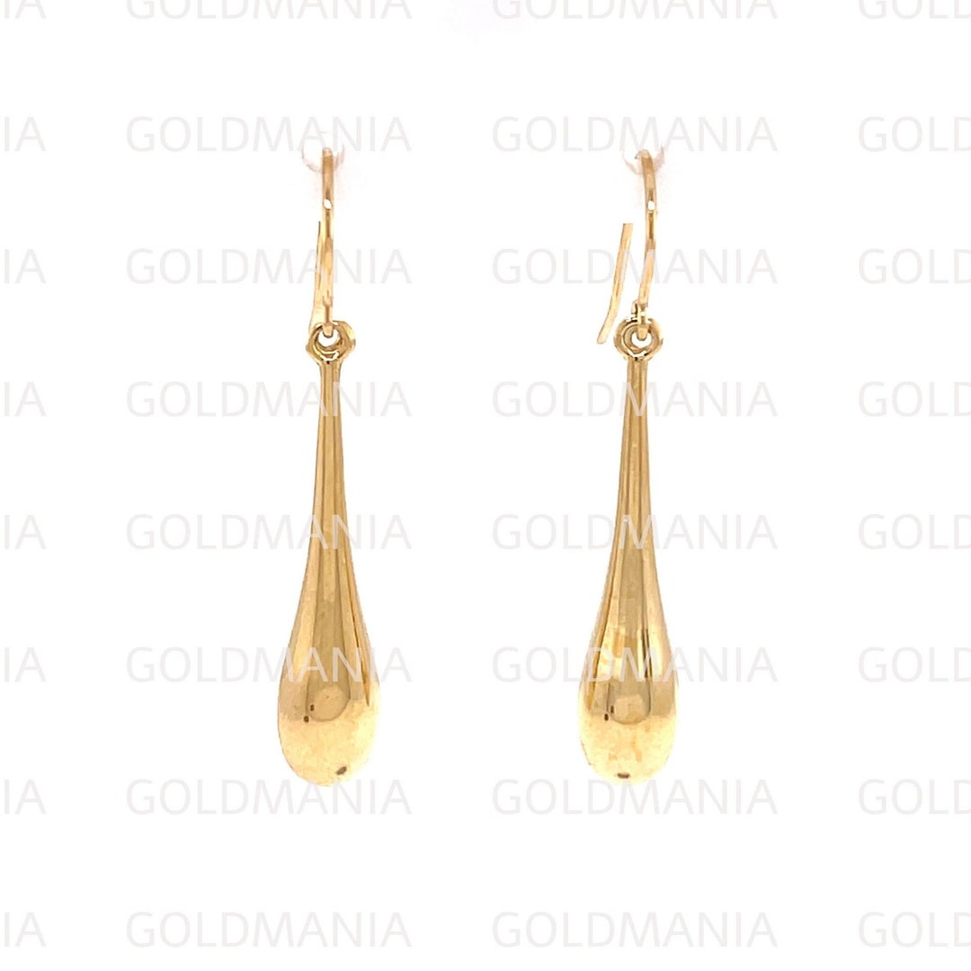 14K Yellow Gold Teardrop Earring Set, Real Gold Earrings, Tear Drop ...