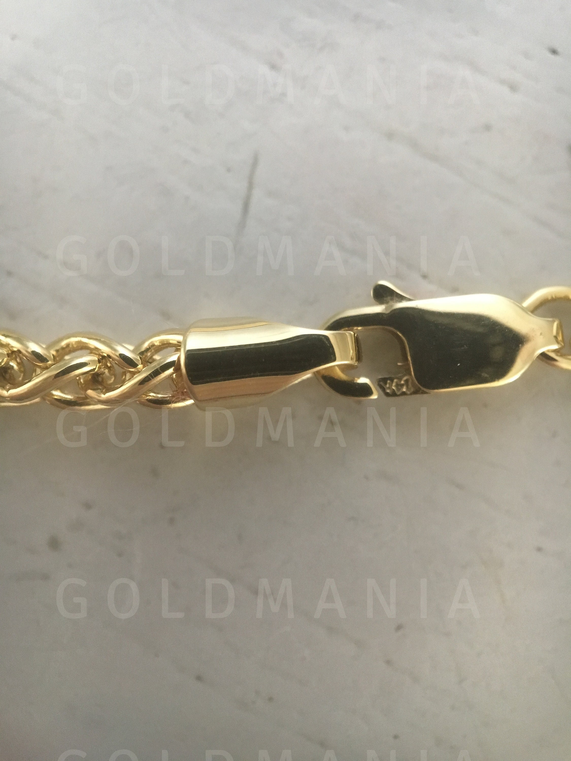 14K Yellow Gold Round Wheat Chain Necklace 16 18 | Etsy