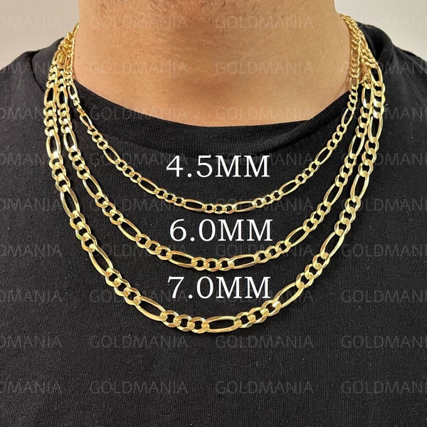 14k Solid Gold Figaro Chain 4.5mm - Etsy