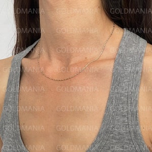 14K Two Tone Solid Gold Lumina Link Chain Necklace, 16" 18" 20" 24", 1 ...