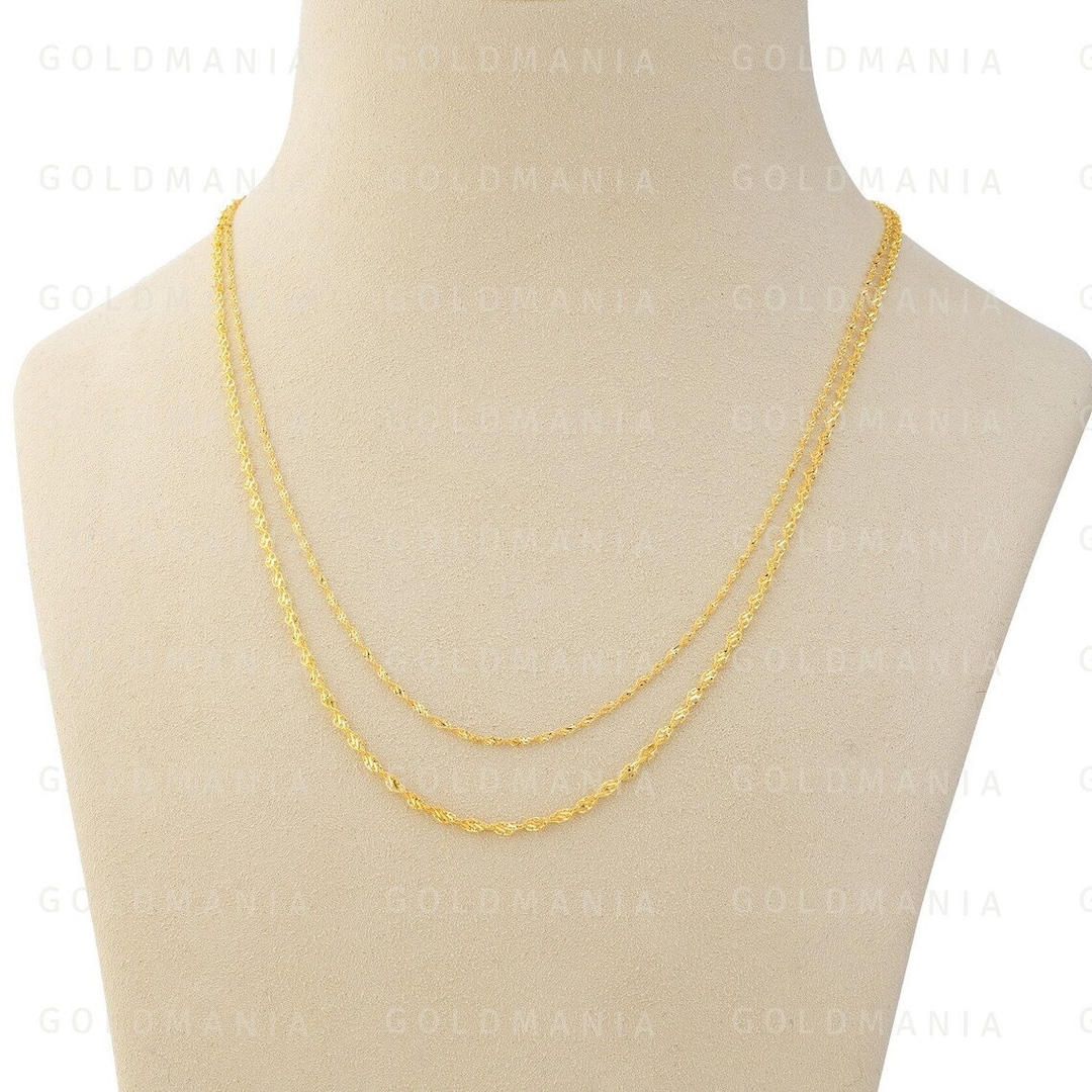 14K Solid Yellow Gold Twisted Dorica Rope Chain Necklace, 16" 18" 20 ...