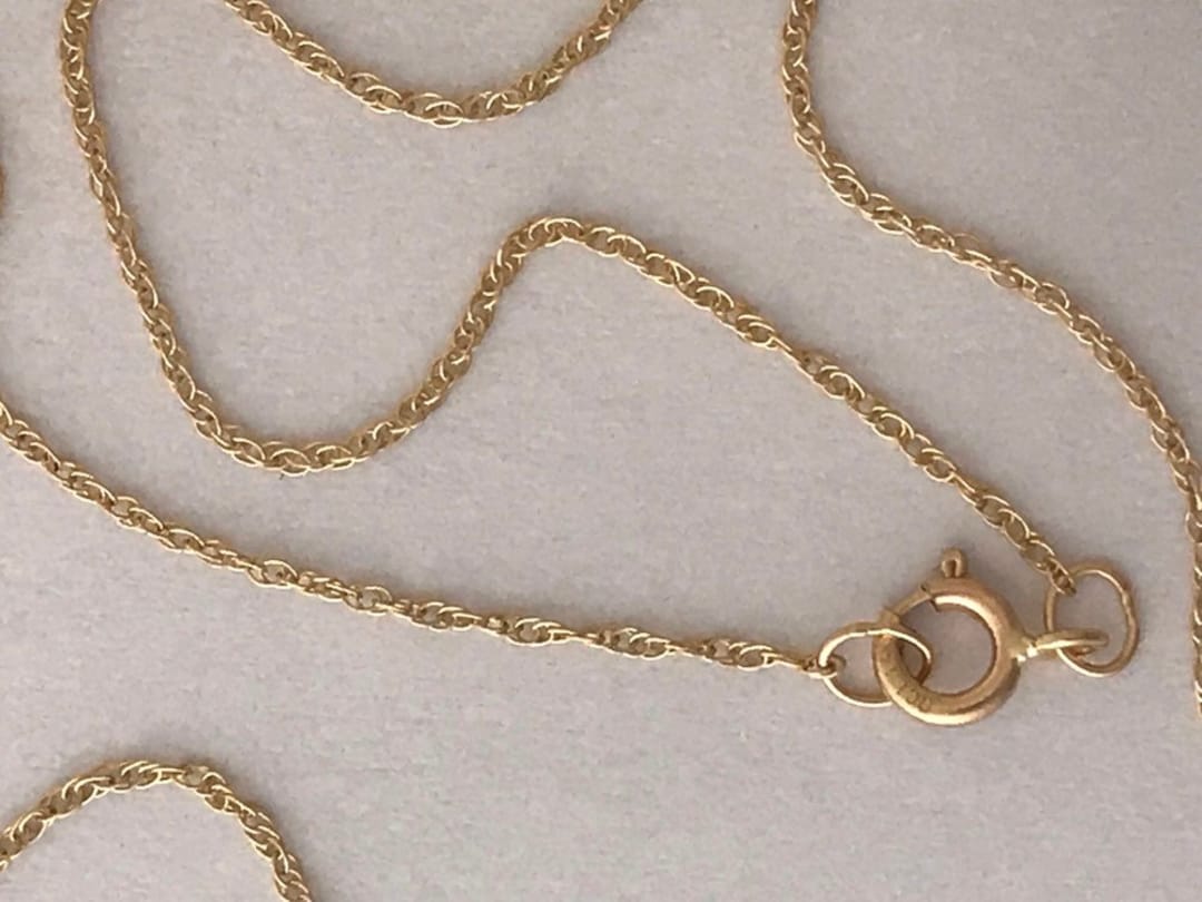 14K Solid Yellow Gold Rope Chain Necklace Women Dainty Gold - Etsy