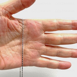 14K Solid White Gold Bar Link Lumina Chain Necklace, 16" 18" 20" Inch ...