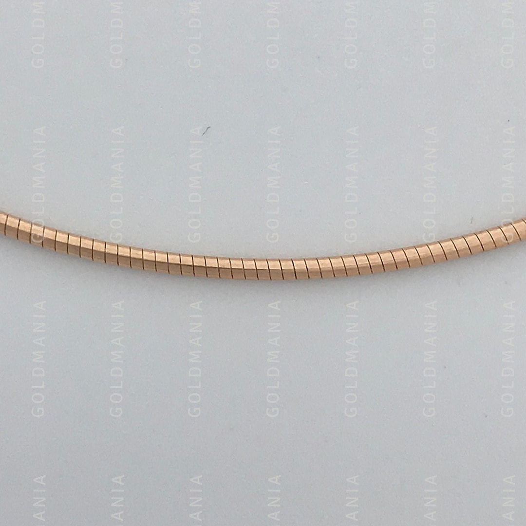 14K Solid Rose Gold Omega Chain Necklace - 17 Inch - Etsy