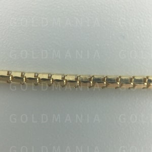14K Solid Gold Ice Box Chain Necklace, 16 18 20 Inch, 1.3mm Thick, Real ...
