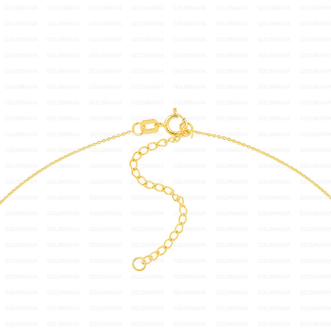 14K Solid Gold Thin Cable Chain Necklace, 15" Adjustable to 13", Real ...