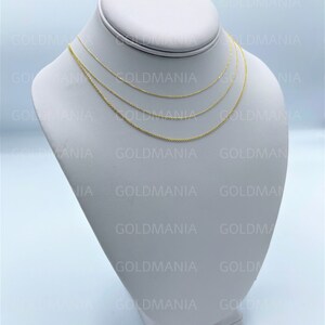 14K Solid Yellow Gold Diamond Cut Cable Link Chain Necklace, 16 to 24 ...