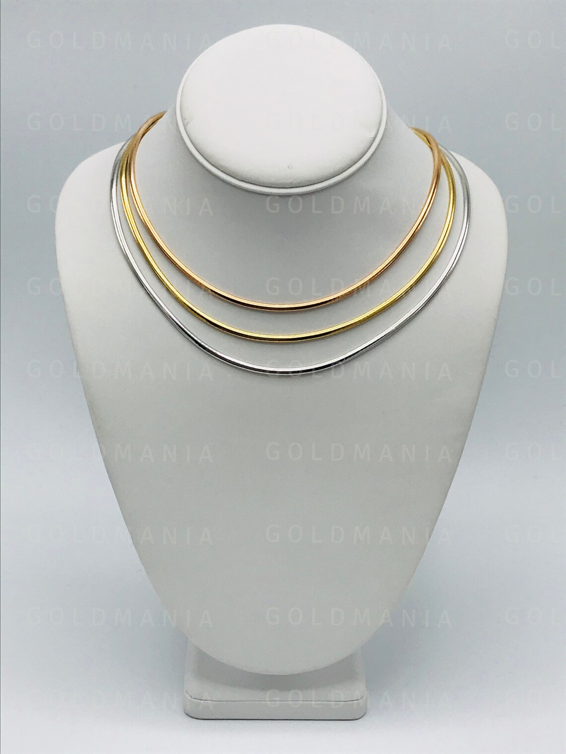 14K Solid Gold Omega Chain Necklace 16 18 - Etsy
