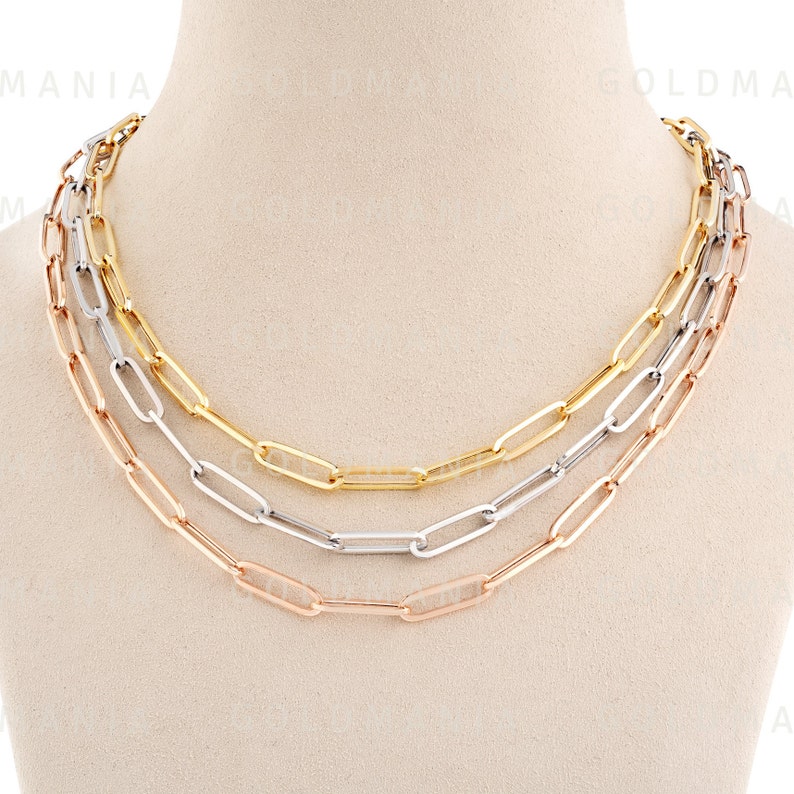 14K Gold Paperclip Chain Necklace 16 To 30 In Etsy 14k-gold-paperclip-chain-necklace-16-to-30-in-etsy