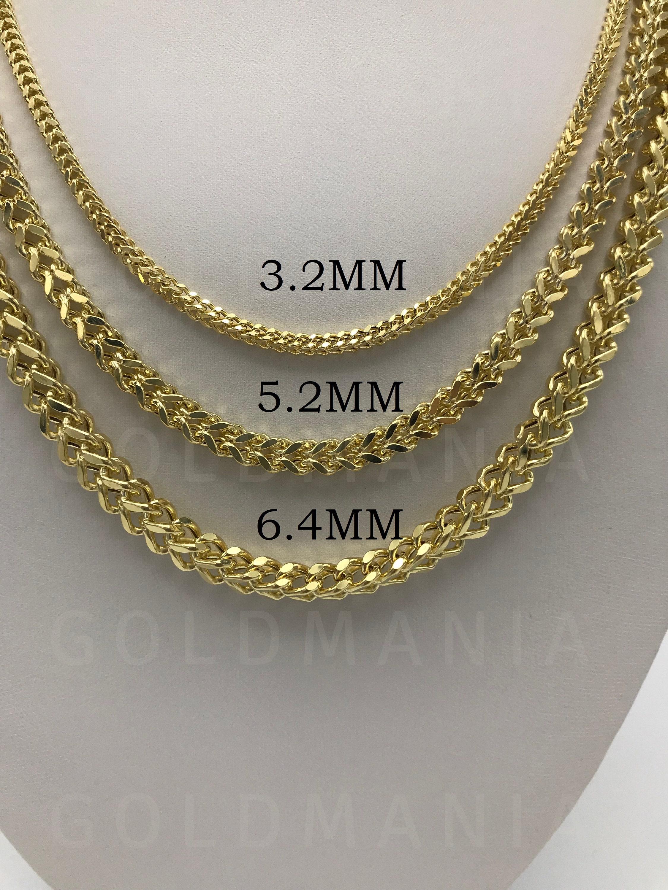 14K Yellow Gold Square Franco Chain Necklace 18-26 - Etsy