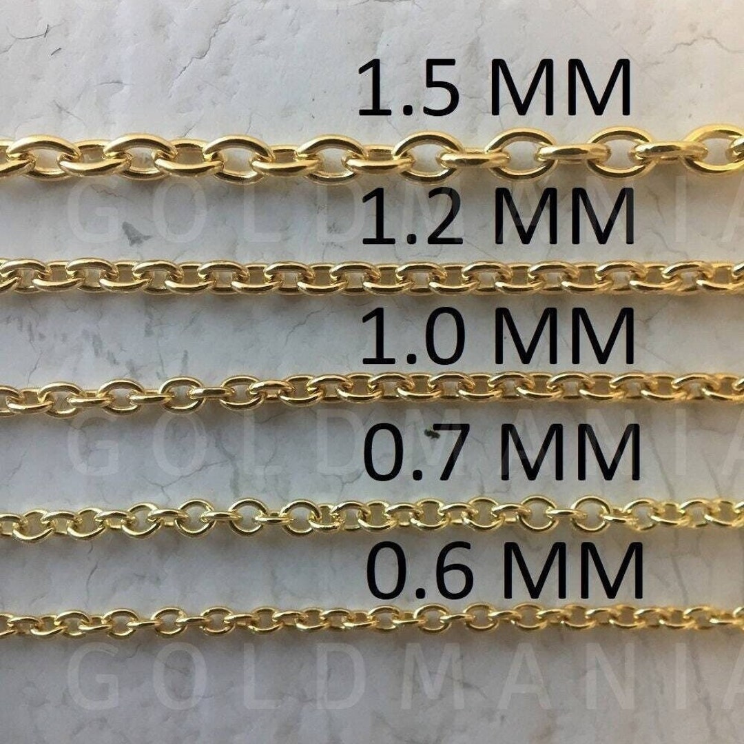 14K Solid Gold Cable Chain, Oval Link Chain, Real Gold Chain, Cable ...