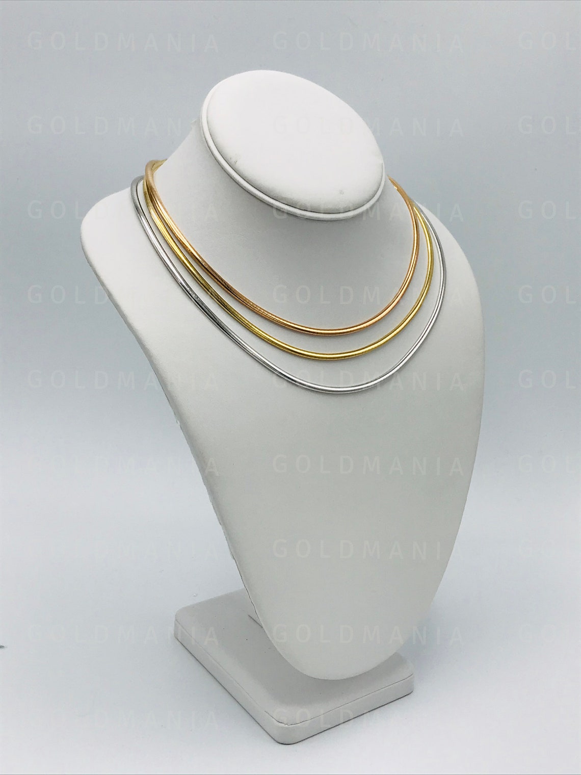 14K Solid Gold Omega Chain Necklace 16 18 - Etsy