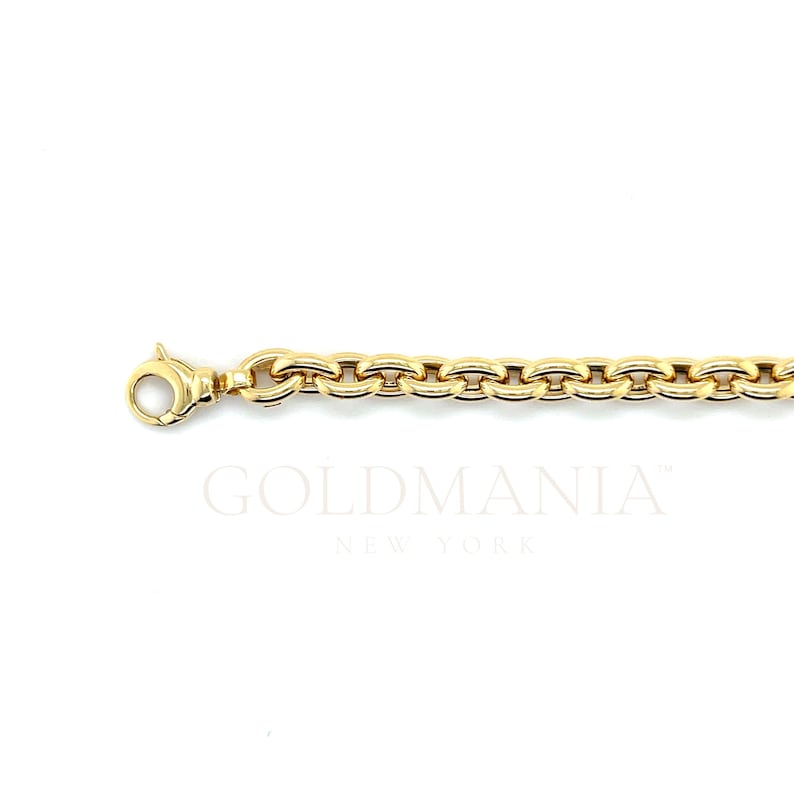 14K Yellow Gold Oval Link Rolo Bracelet: 6.2mm Thick / 7.5" - Etsy Canada
