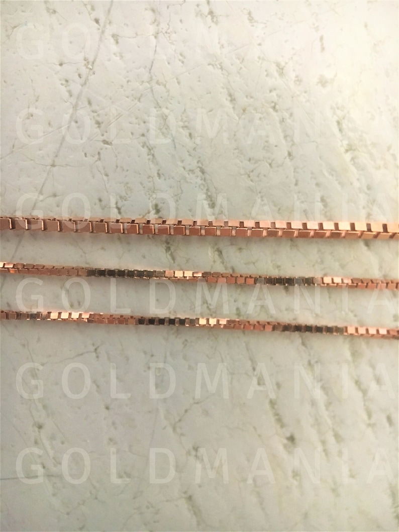 14K Solid Rose Gold Box Chain Necklace 16 17 | Etsy