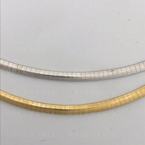 14K Solid Gold Omega Necklace, 4MM Thick, Yellow or White Gold - Etsy